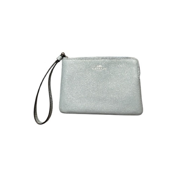 Coach | Bags | Coach Metallic Silver Wristlet | Poshmark